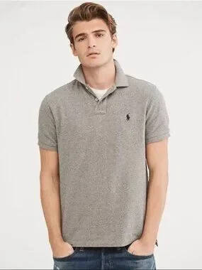 Polo Ralph Lauren | Shirts | Polo Ralph Lauren Gray Polo Shirt Blue ...
